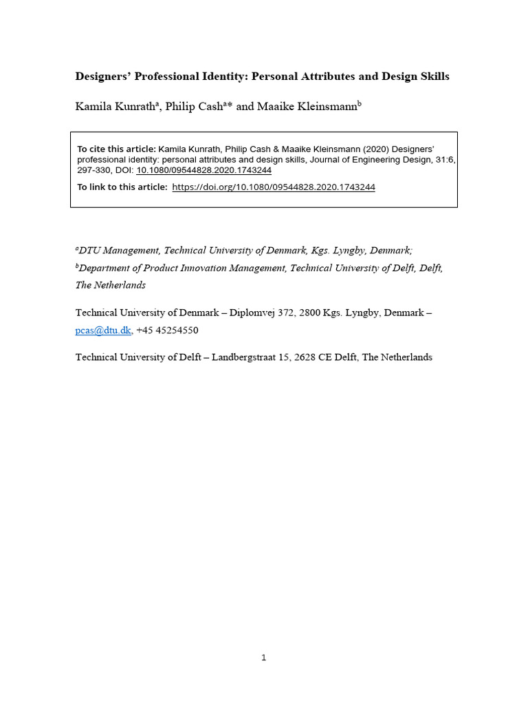 Designers Professional Identity Post Print | PDF | Empathy | Creativity