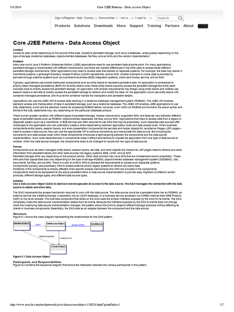Core J2EE Patterns - Data Access Object | PDF | Databases | Boolean ...