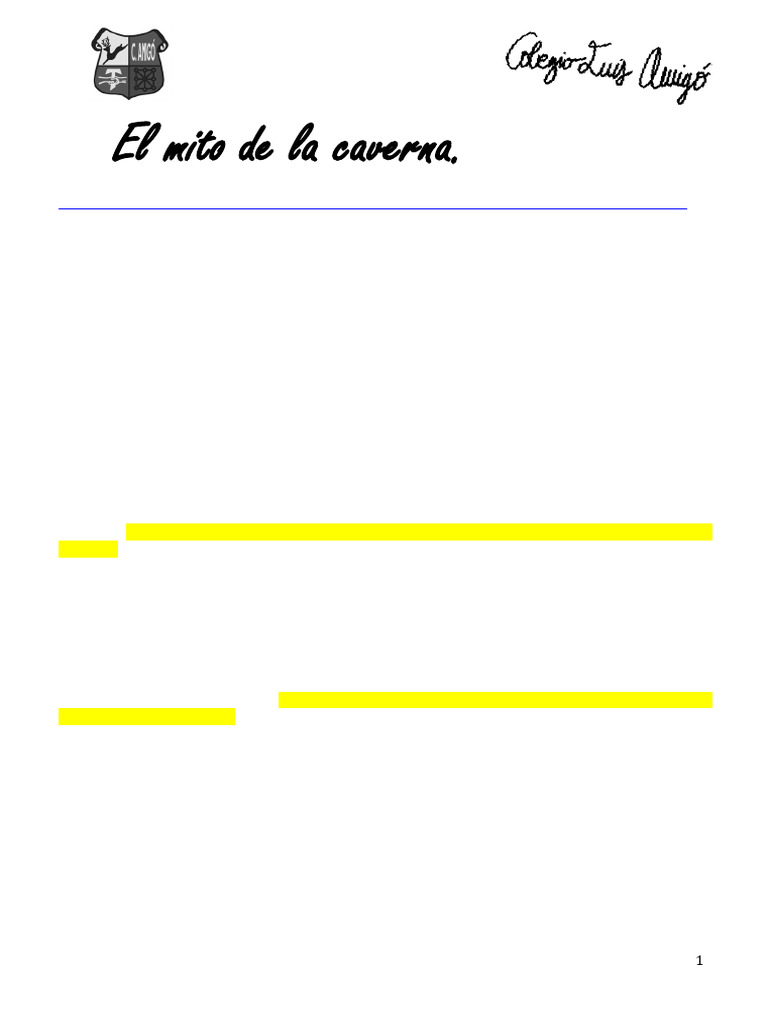 Mito de La Caverna | PDF | Conocimiento | Platón