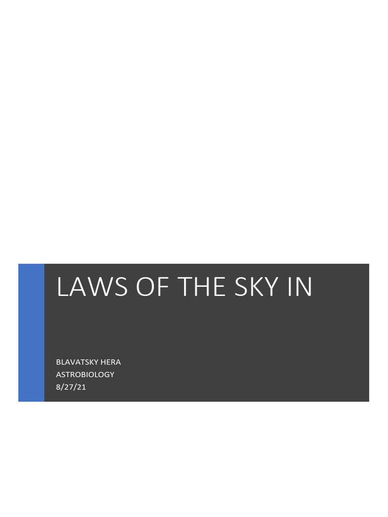 LAWS OF THE SKY IN | PDF | Stars | Universe