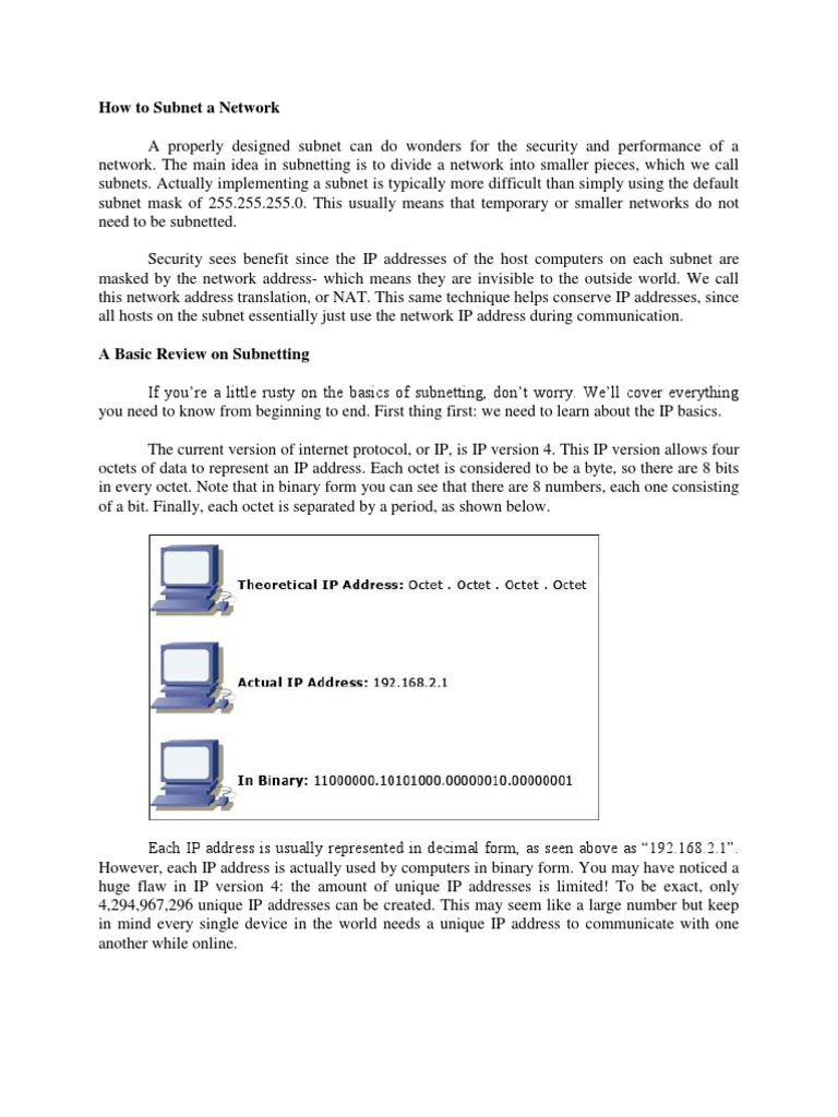 How To Subnet A Network | PDF | Ip Address | I Pv6