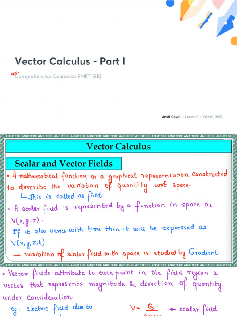 Vector Calculus Part I With Anno | PDF