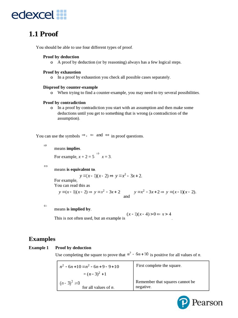 Types of Mathematical Proofs Explained | PDF | Mathematical Proof ...
