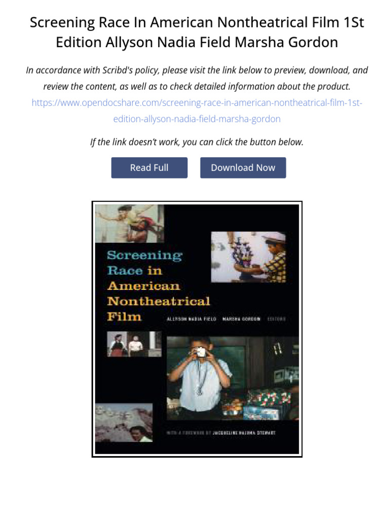 Screening Race In American Nontheatrical Film 1st Edition Allyson Nadia ...