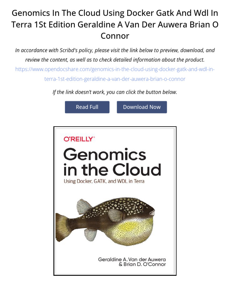 Genomics in the Cloud Using Docker GATK and WDL in Terra 1st Edition Geraldine A Van Der Auwera ...