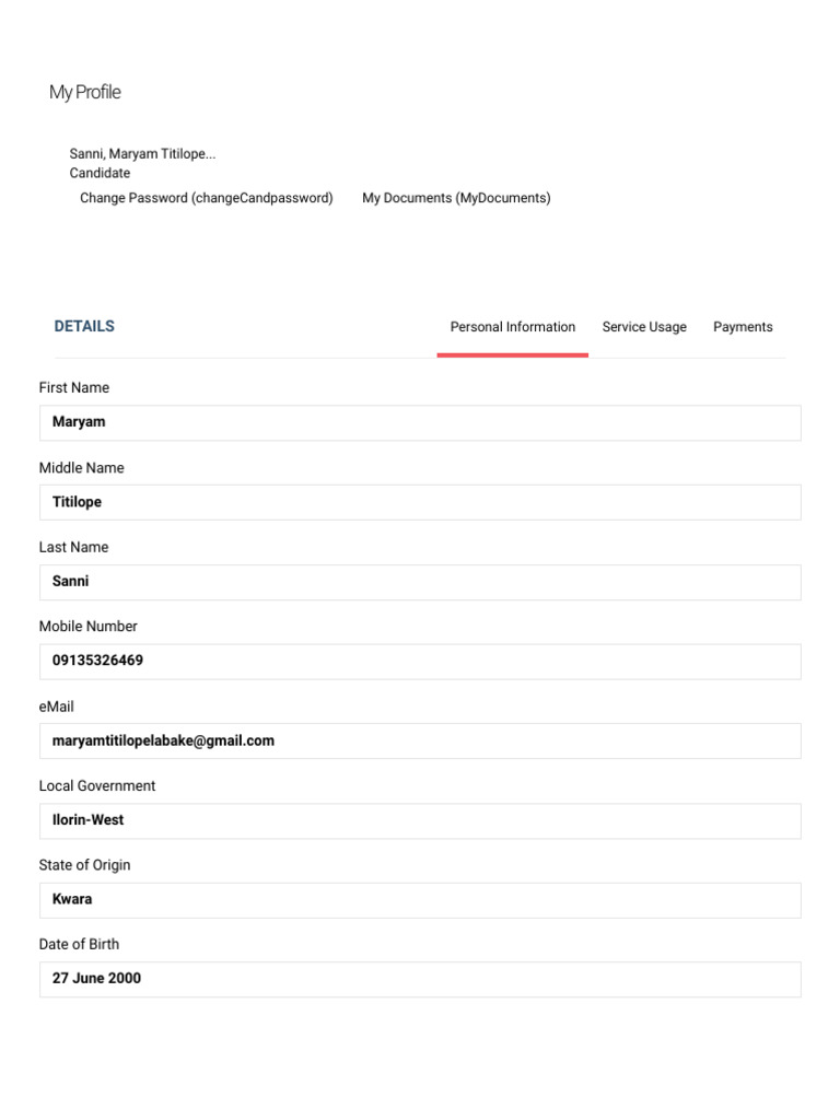 Maryam Sanni Profile Overview | PDF