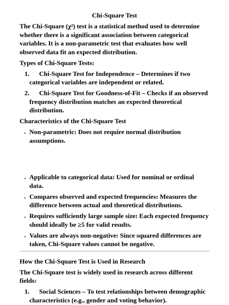 Chi-Square Test 010248 | PDF | Chi Squared Test | Categorical Variable
