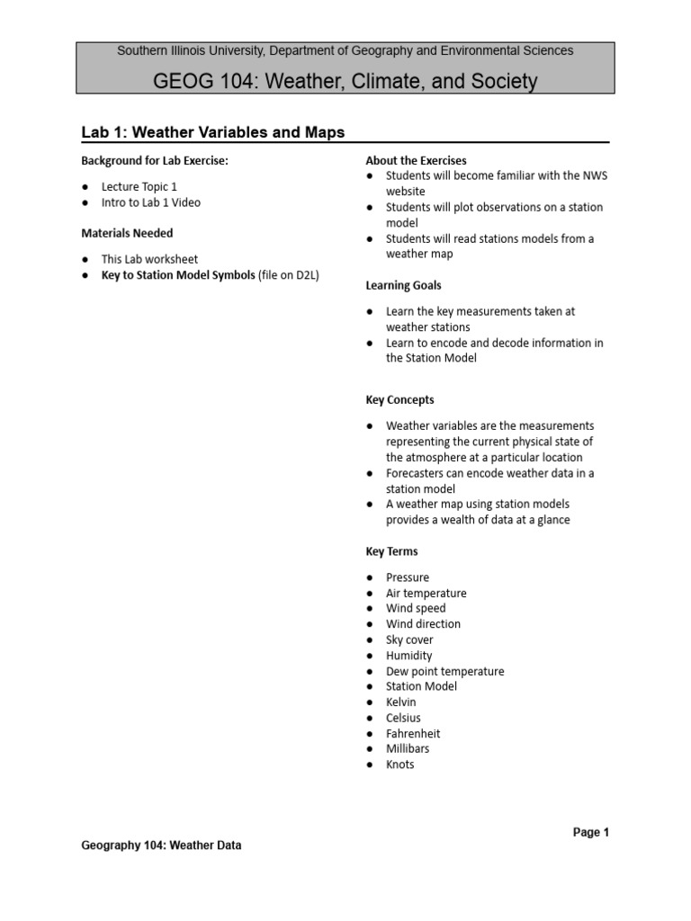 Weather Variables and Station Models | PDF | Fahrenheit | Humidity