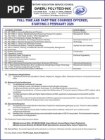Gweru Polytechnic 2026 Intake Details | PDF | Diploma | Engineering