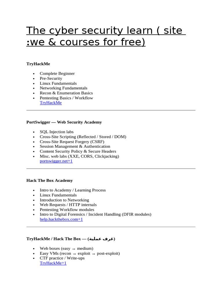 The Syber Security Learn | PDF
