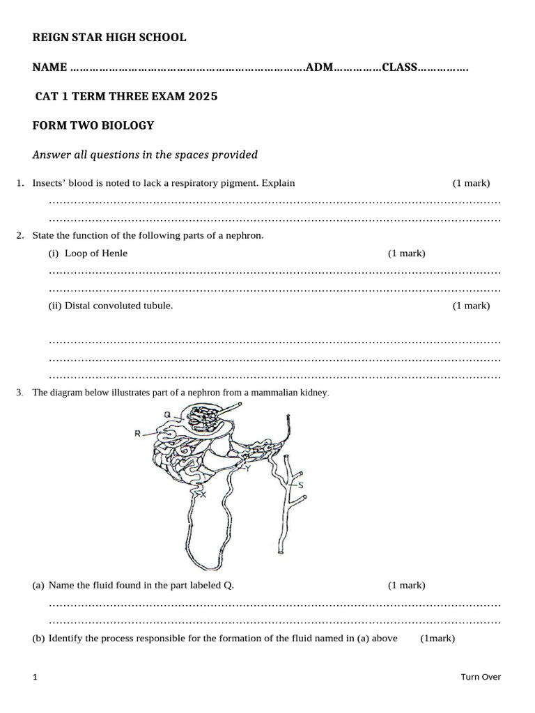 Biology f2 Cat[1] | PDF | Genitourinary System | Endocrine System