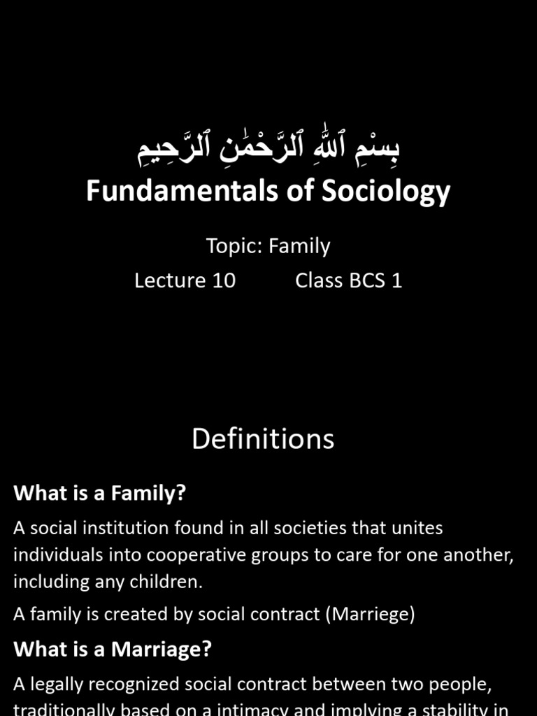 Family Dynamics in Sociology 101 | PDF | Family | Marriage