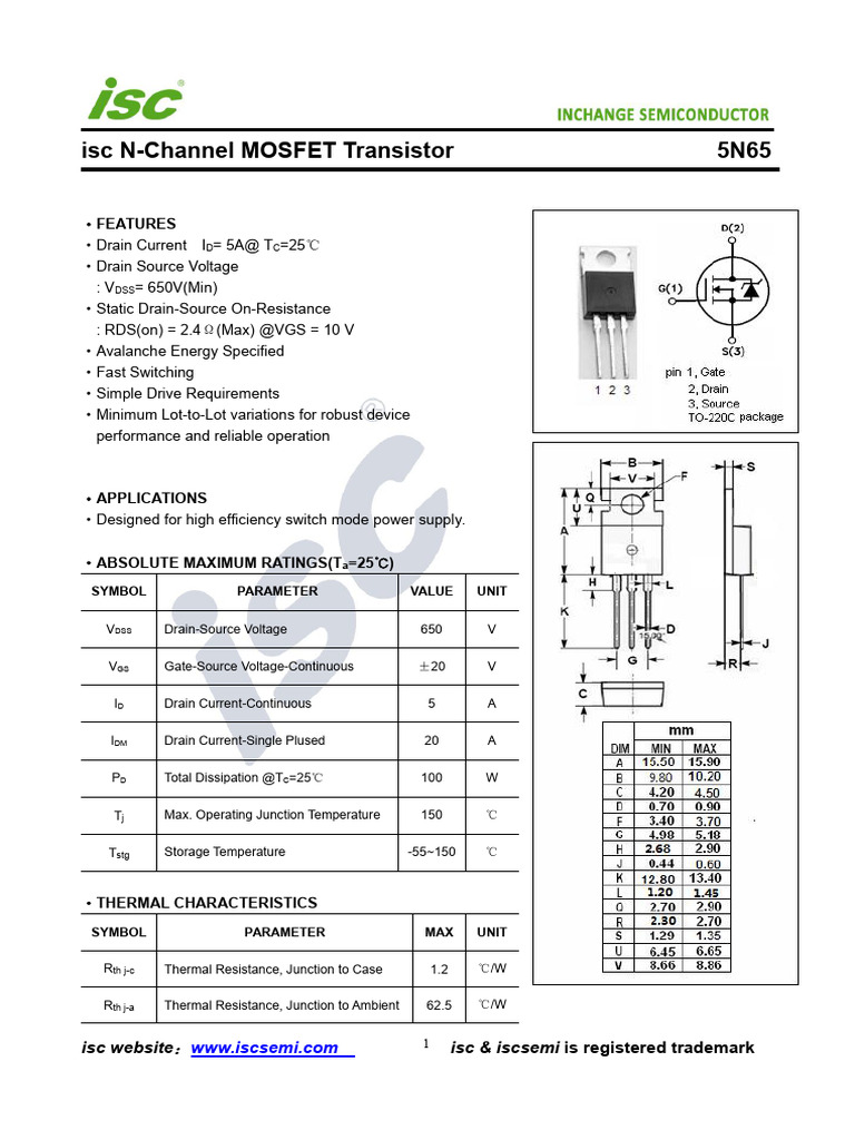 ds (5) | PDF | Field Effect Transistor | Mosfet