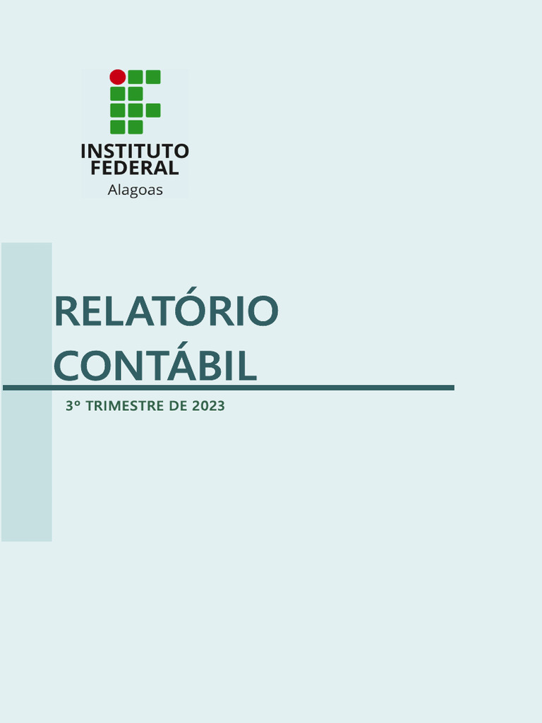 Relatório Contábil IFAL - 3º Trimestre 2023 | PDF | Contabilidade ...