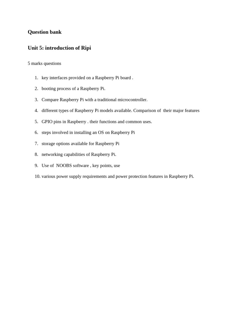 Unit 5_Question Bank | PDF