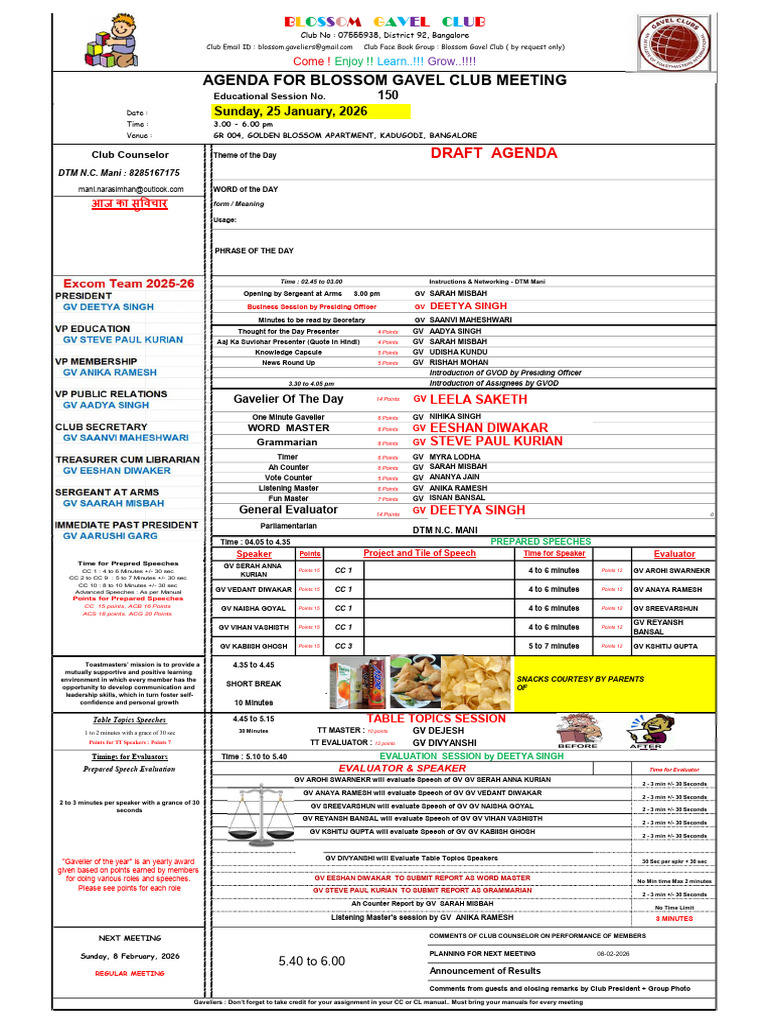 AGENDA 25 01 2026 | PDF
