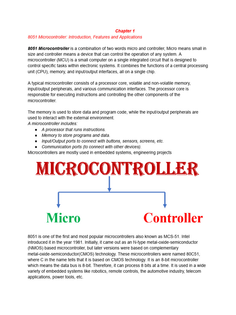 8051 Microcontroller Overview and Uses | PDF | Microcontroller ...