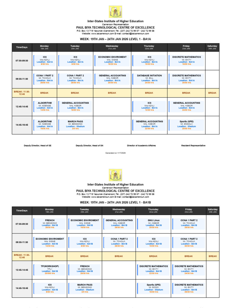 Timetables Export 19-01-2026 | PDF | Information Retrieval | Data