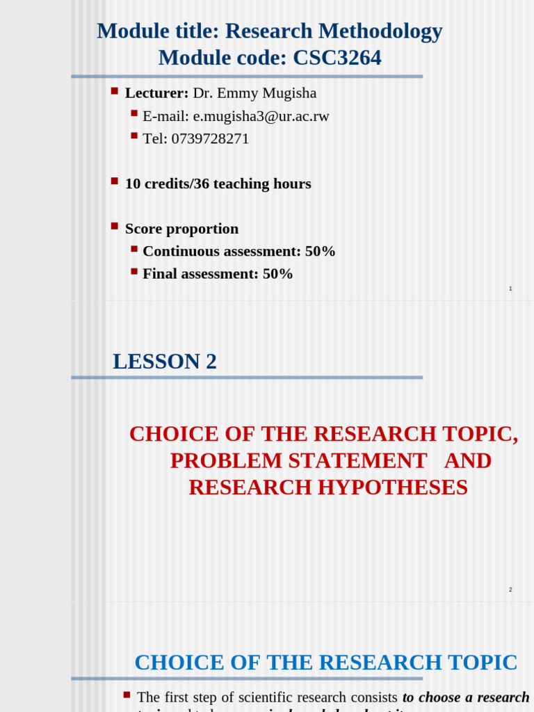 Research Topic Selection in Methodology | PDF | Hypothesis | Empirical ...