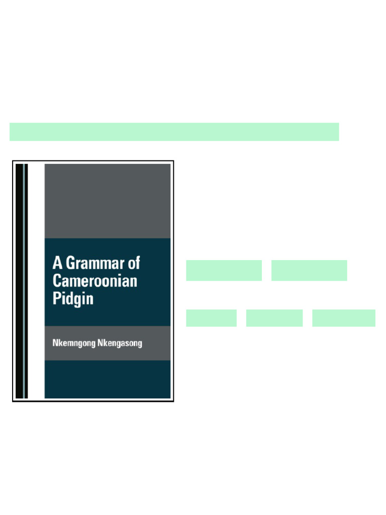 (Ebook) A Grammar of Cameroonian Pidgin by Nkemngong Nkengasong ISBN ...