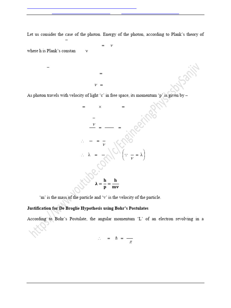 De Broglie Hypothesis Explained | PDF | Waves | Crystal Structure