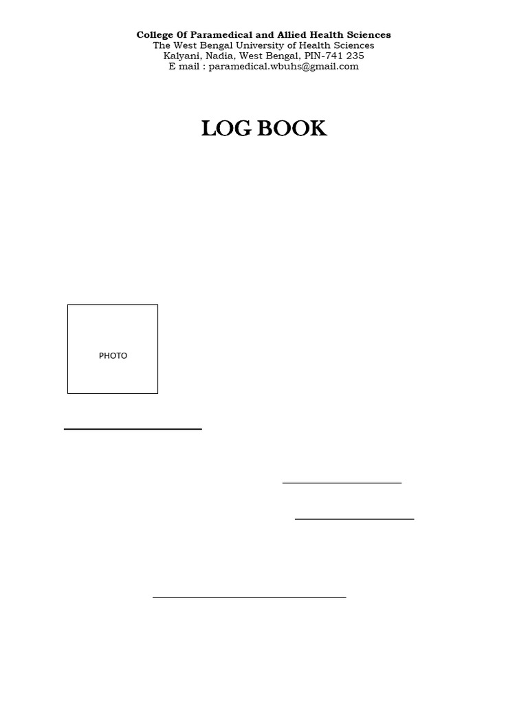 Paramedical Internship Log Book Template | PDF