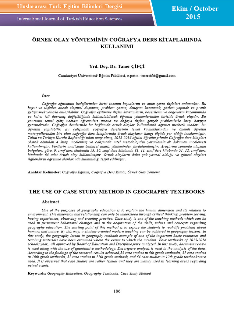 Rnek Olay Y Nteminin Co Rafya Ders Kitaplar Nda Kullan m [#384556]-412086 | PDF