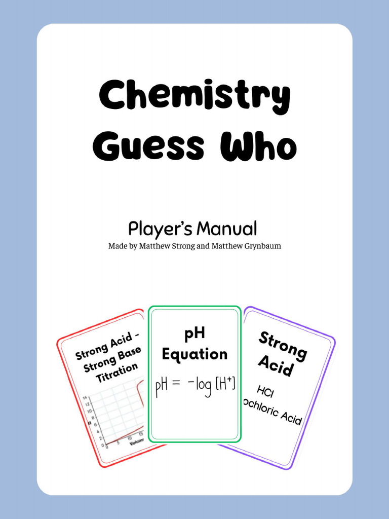 Chemistry Guess Who Manual Double Sided | PDF