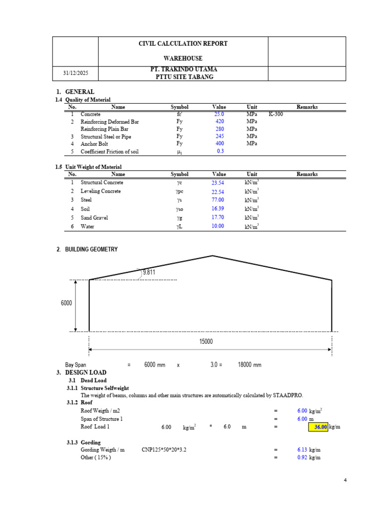 Report Warehouse Trakindo R0 | PDF | Beam (Structure) | Mechanical ...