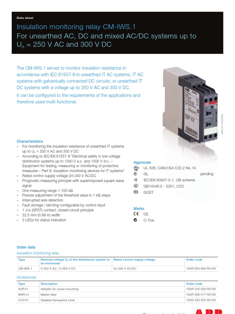 Abb Insulation Monitoring | Relay | Electromagnetic Interference
