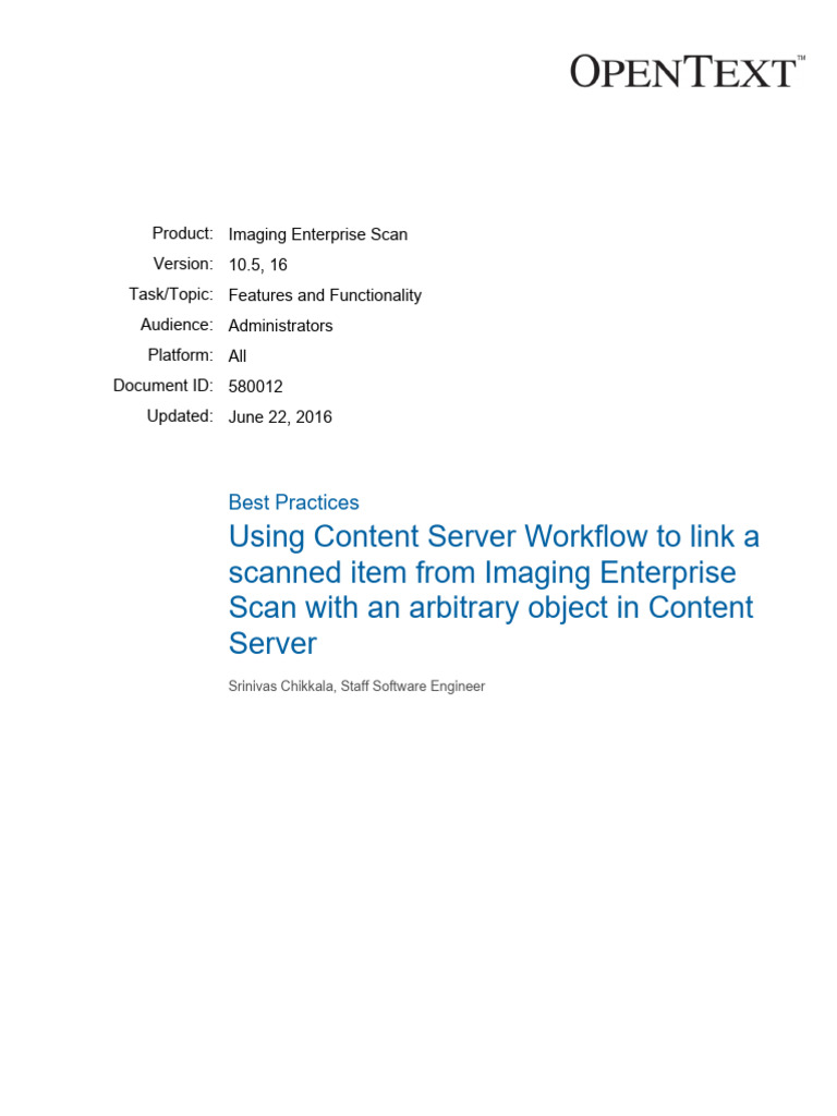 Link Scanned Items in Content Server | PDF | Xml | Computing