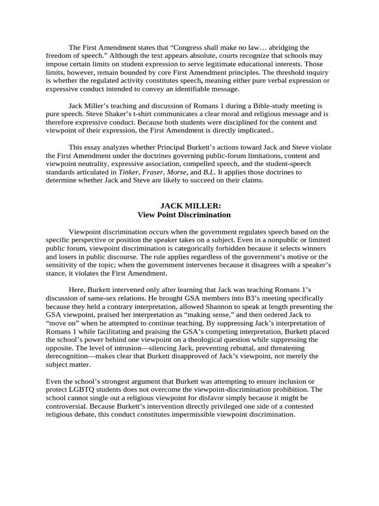 First Amendment Rights in Student Expression | PDF | First Amendment To ...