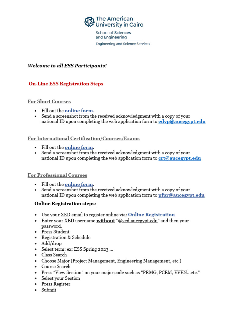 ESS New Participants Registration Steps | PDF