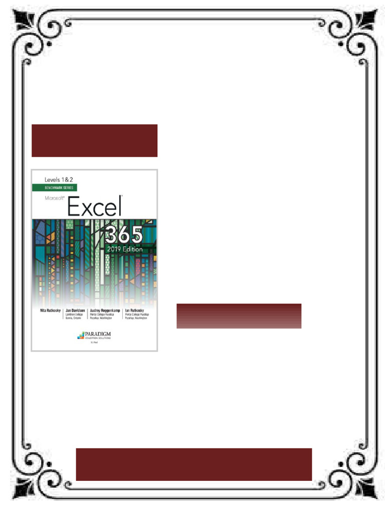 Benchmark Series Microsoft Excel 365 Levels 1 and 2 2019th Edition Nita Rutkosky eBook full ...