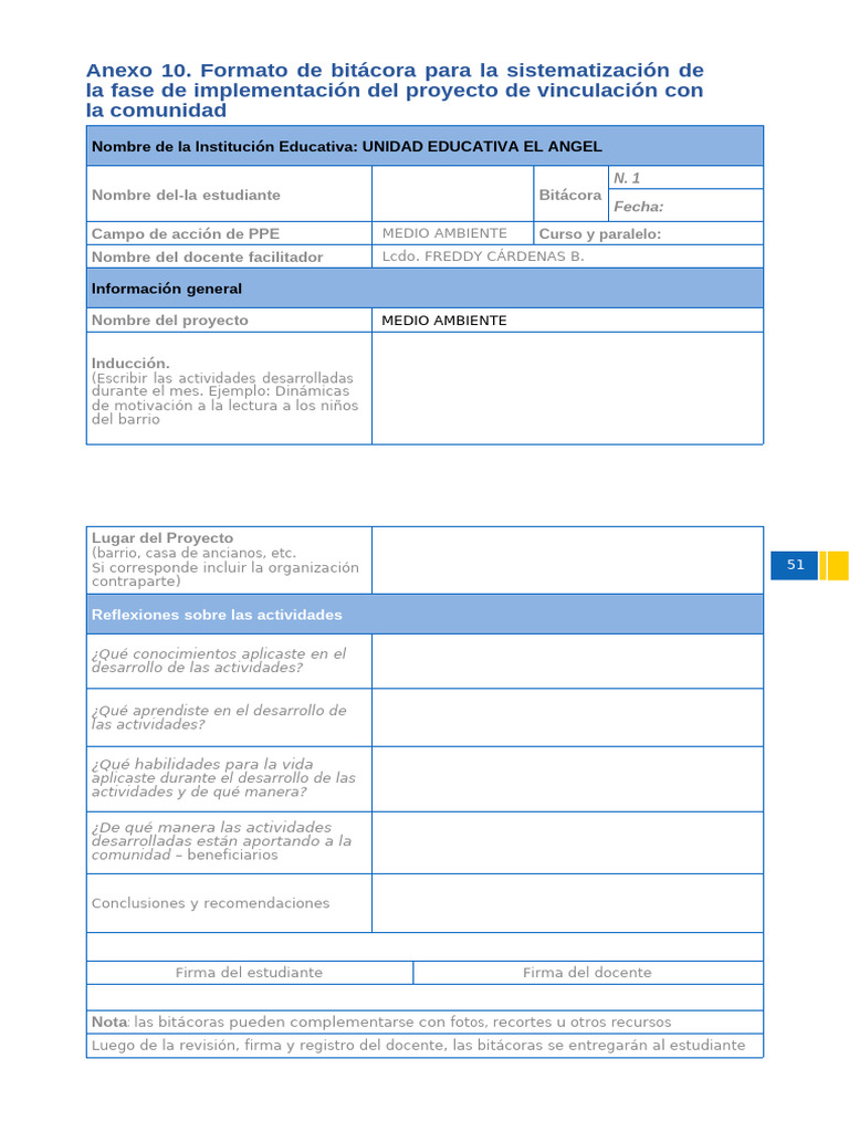 Formato de Bitácora | PDF