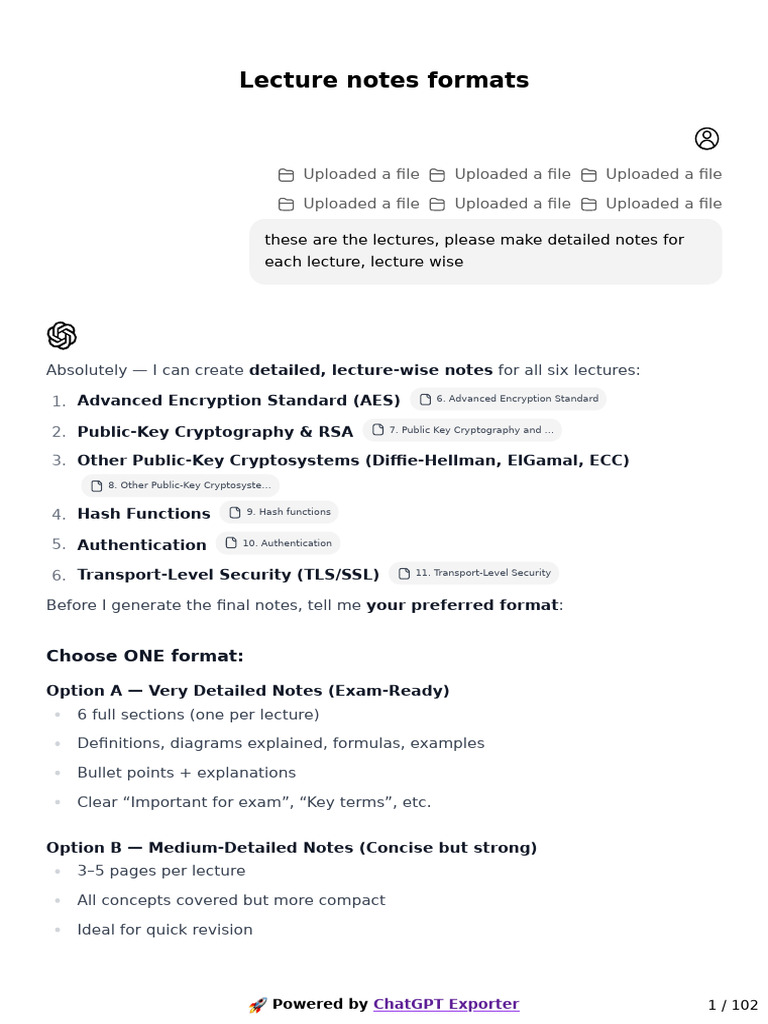 Detailed Lecture Notes on Cryptography | PDF | Public Key Cryptography ...