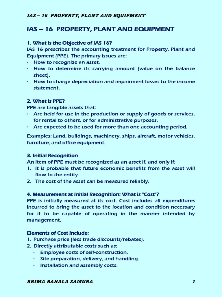 IAS 16 PPE(1).PDF | PDF | Depreciation | Fixed Asset