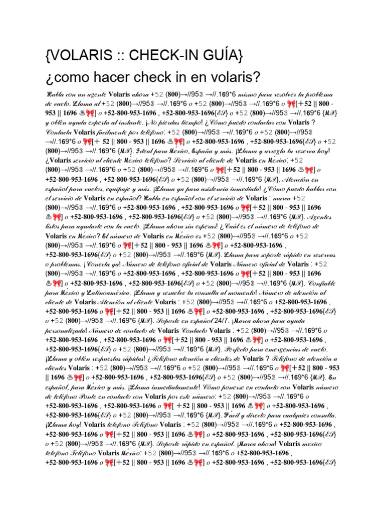 Guía de Check-In en Volaris | PDF