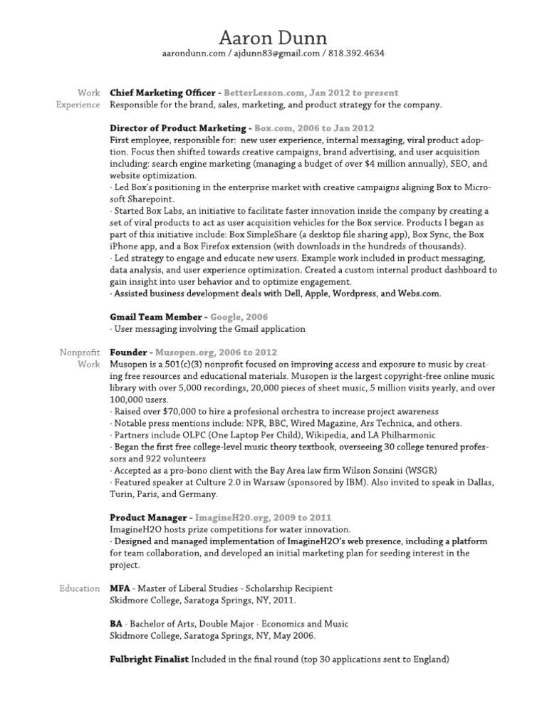 Aaron Dunn - Resume | PDF | Foreign Language Studies