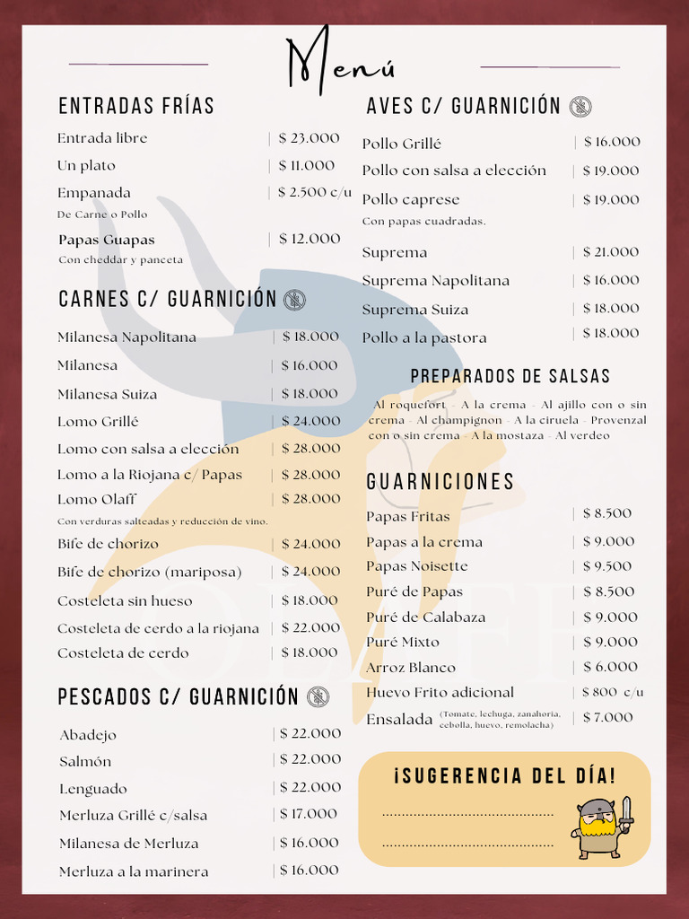Menú OLAFF | PDF | Mariscos | ensalada