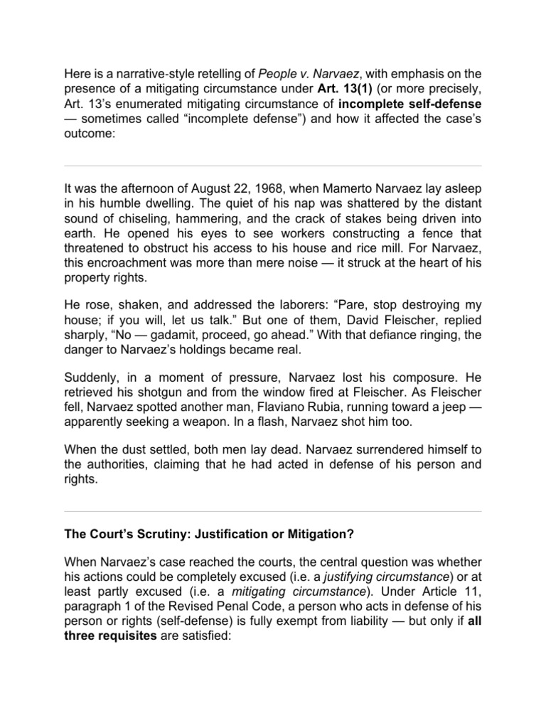 Art 13 Scenarios | PDF | Mitigating Factor | Crimes