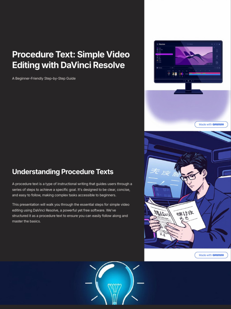 Procedure Text Simple Video Editing With DaVinci Resolve | PDF ...