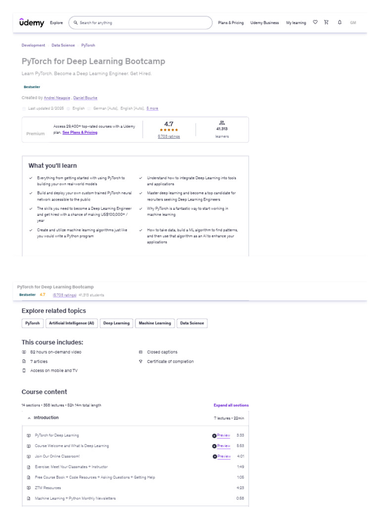 PyTorch for Deep Learning Bootcamp | PDF | Artificial Intelligence | Intelligence (AI) & Semantics