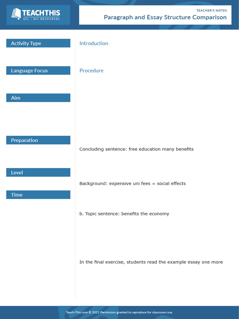 Compare Paragraph and Essay Structures | PDF | Essays | Economic Inequality