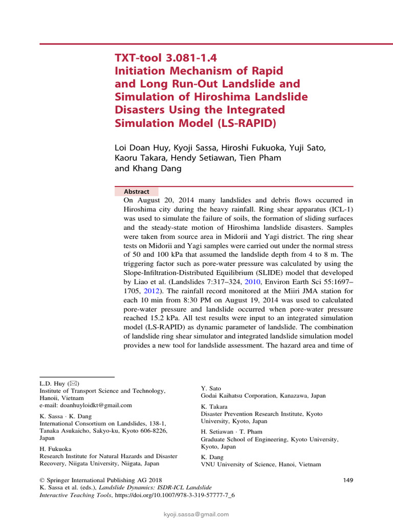 Initiation Mechanism of Rapid and Long Run-Out Landslide and Simulation ...