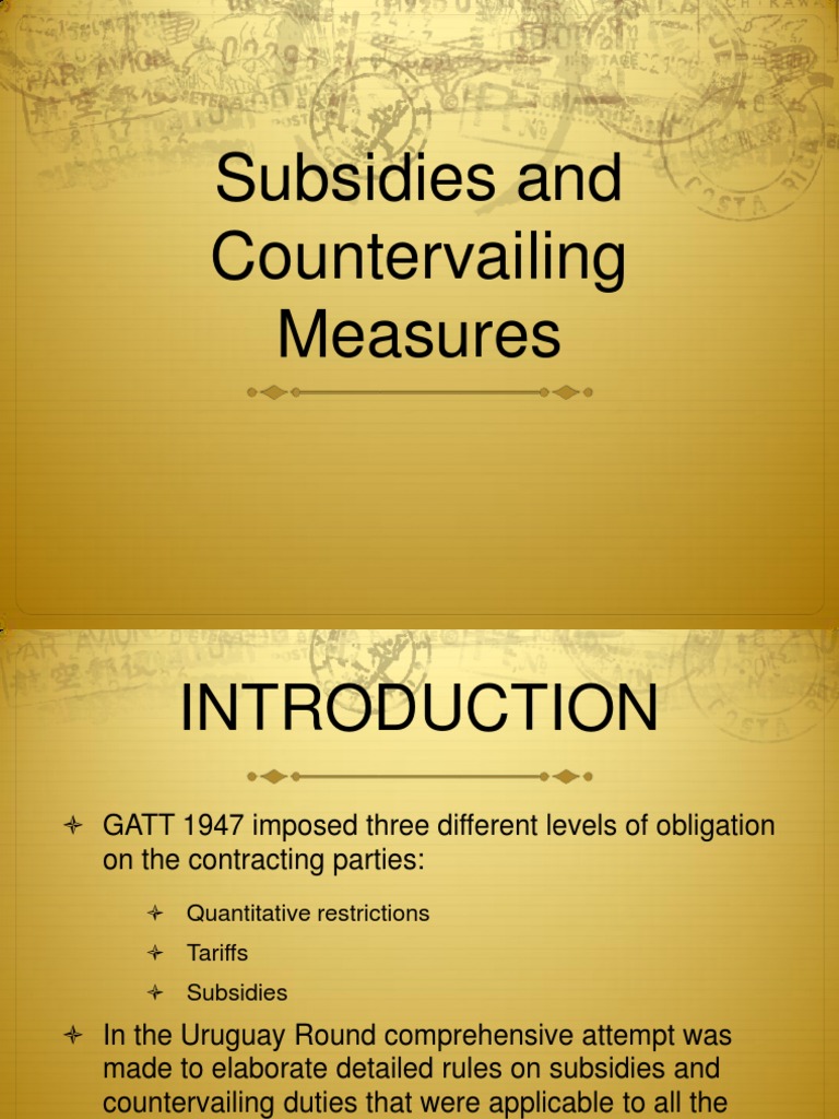 Subsiidies and Countervailing Duties | PDF | Subsidy | Steel