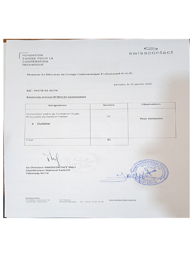 Bordereau D'Envoi N 004-2026 | PDF