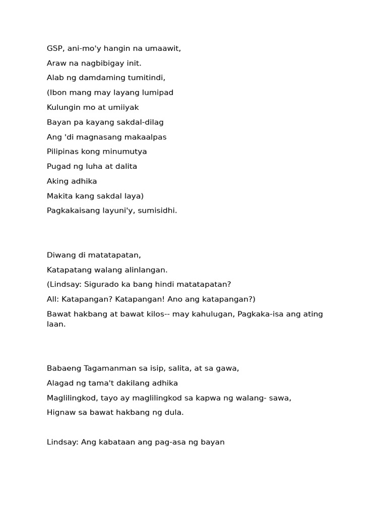 Bbnhs - Choric Speech Piece | PDF