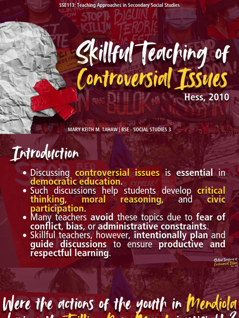Teaching Controversial Issues Effectively | PDF | Teachers | Reason