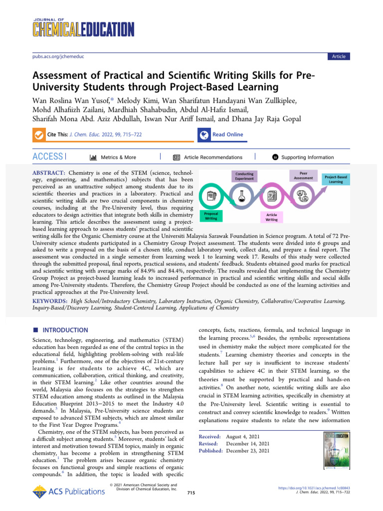 Assessment of Practical and Scientific Writing Skills for Pre ...